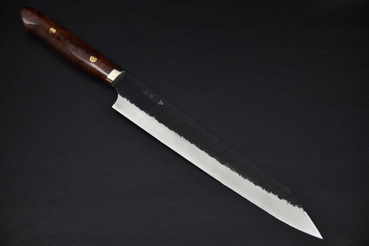 Nigara Hamono SG2 Tsuchime Kurouchi Sujihiki Kiritsuke 255mm Karin — Stay Sharp